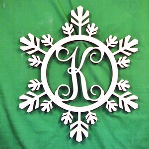 Monogram Snowflake Door Hanger Winter Monogram - Etsy