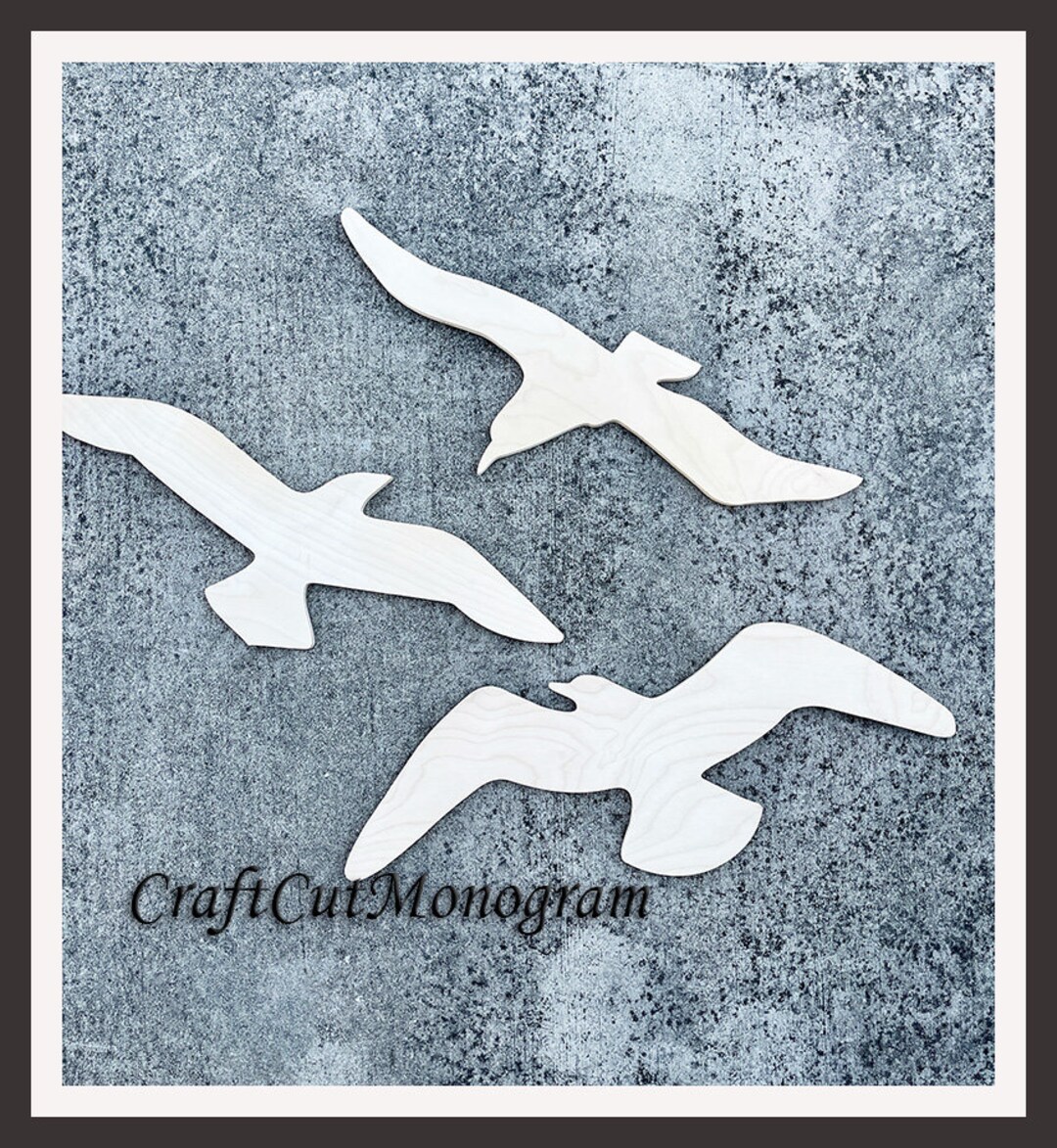 Seagulls Beach Decor See Birds, Wooden Seagull Wall Decor, Nursery ...