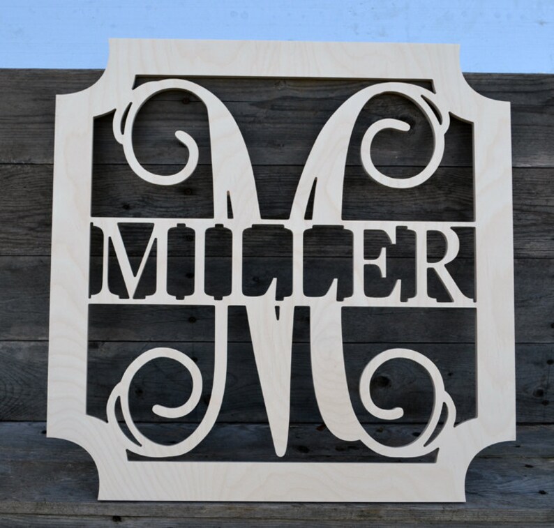 Wooden Monogram Unpainted Wood Monogram Family Monogram | Etsy