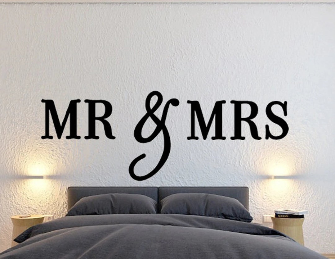 Mr and Mrs Sign - Mr and Mrs Wall Sign - Bedroom Wall Sign - Mr and Mrs ...