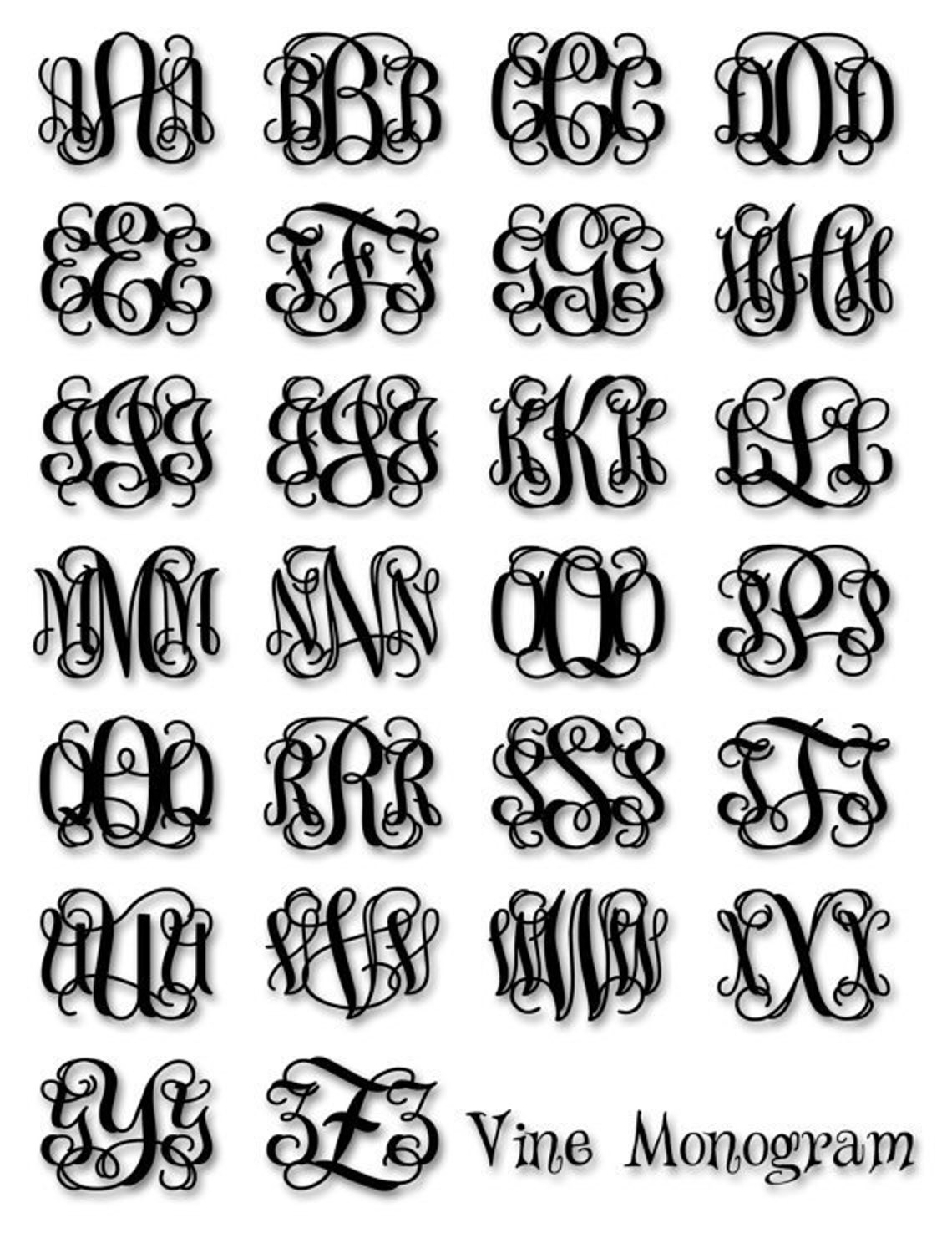 Large Wall Letters Wooden Script Monogram Initials Wooden | Etsy