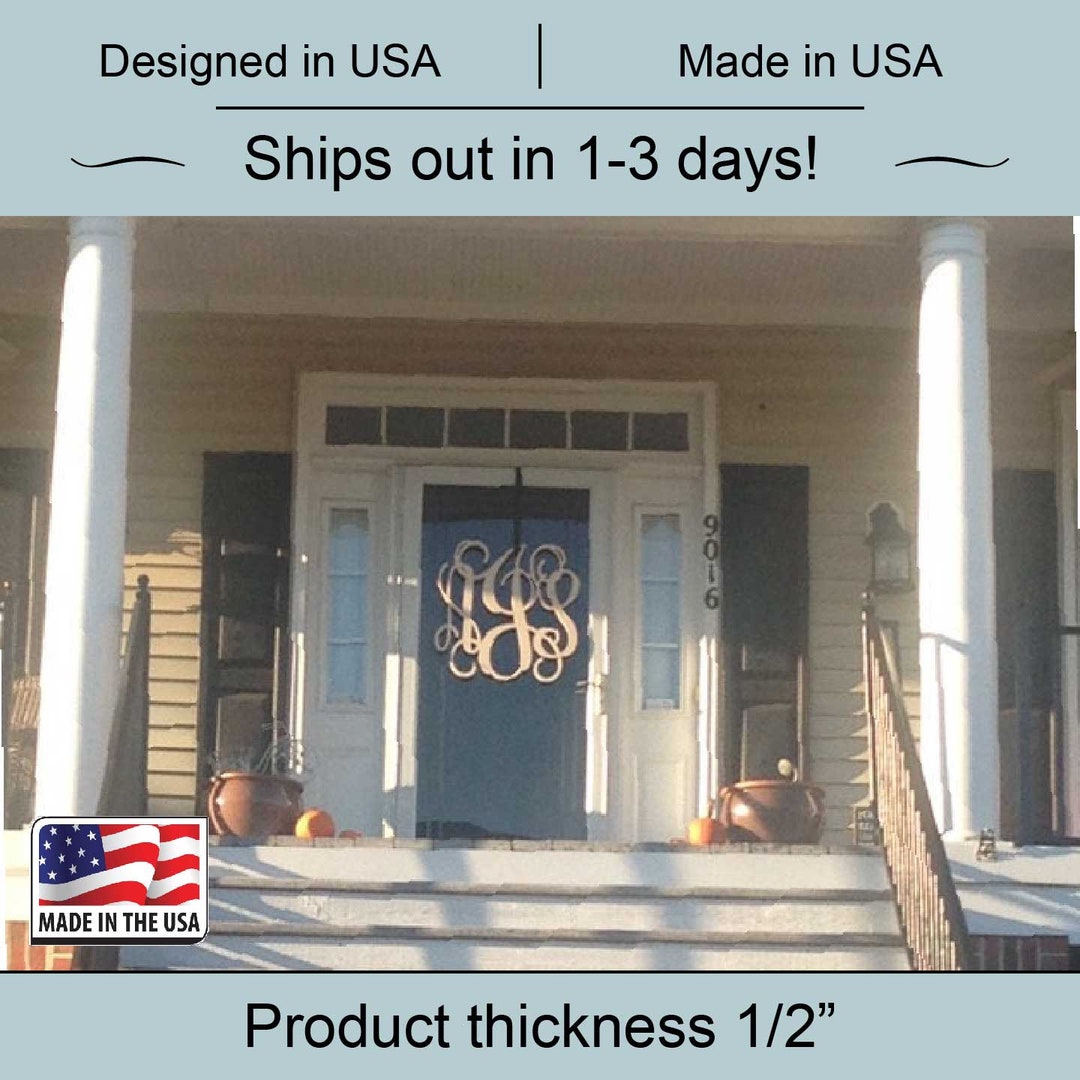 Monogram Door Hanger Wooden Monogram Nursery Decor Wall - Etsy