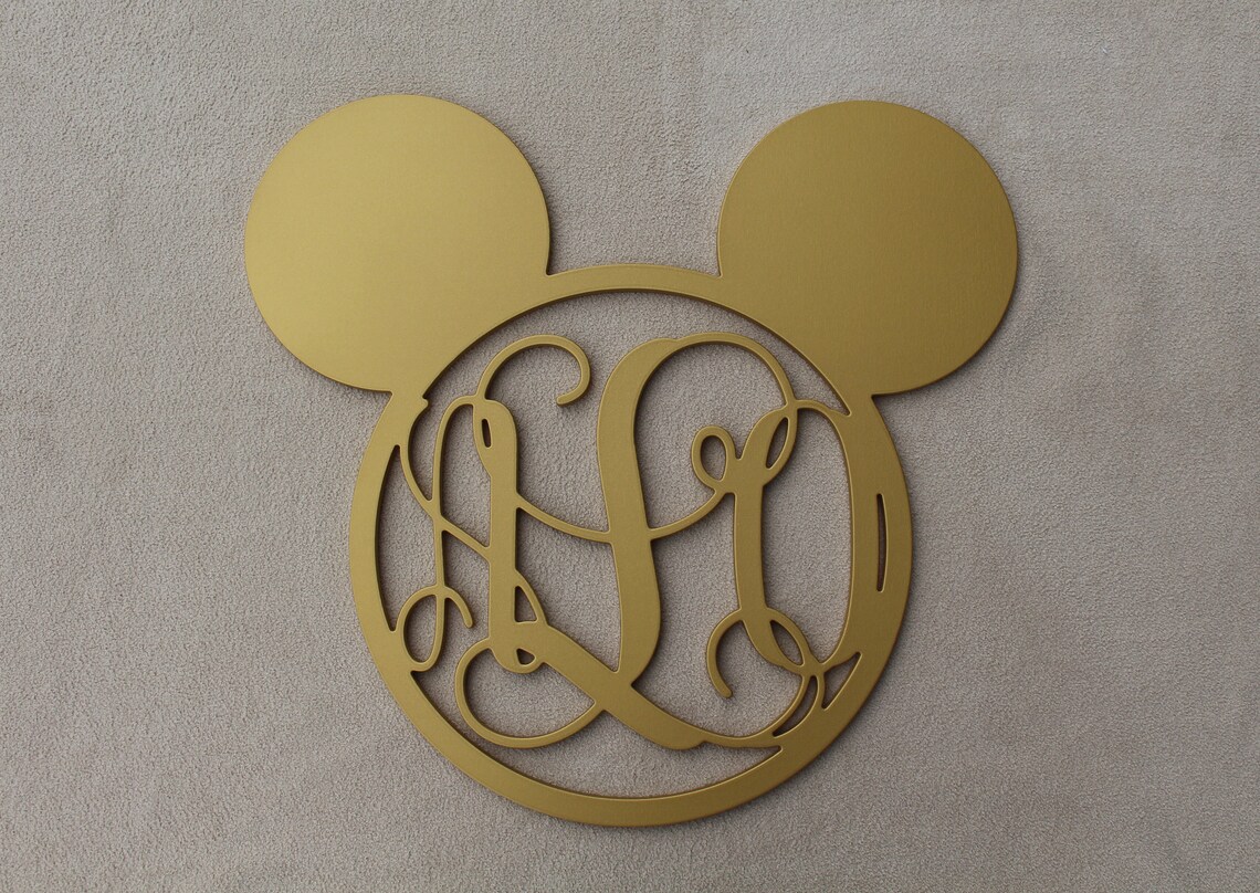 Disney Mickey Monogram Metallic Gold Mickey Mouse Ears - Etsy