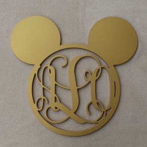 Disney Mickey Monogram - Metallic Gold - Mickey Mouse Ears Monogram ...
