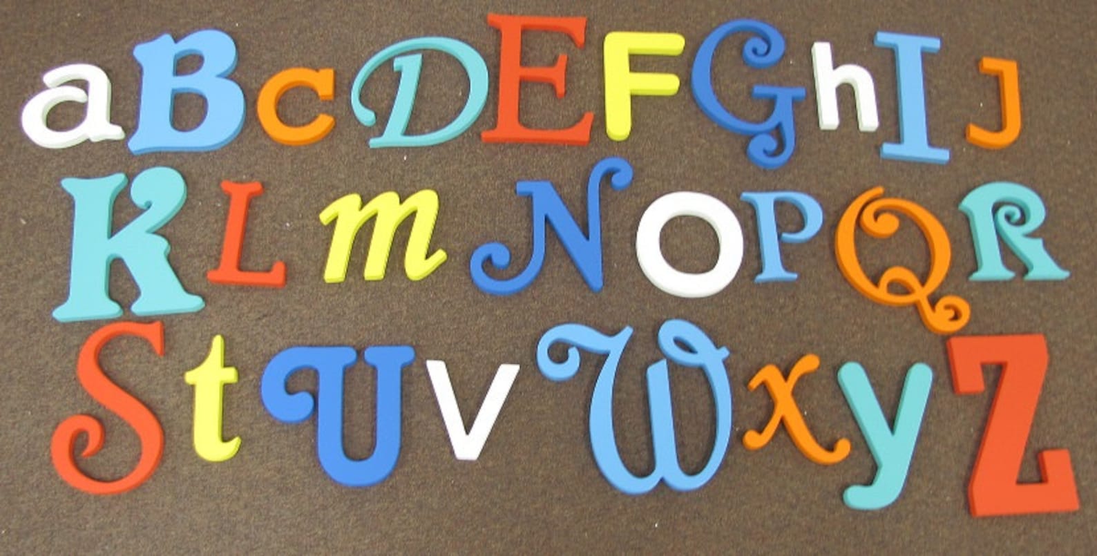 Alphabet Letter Set Painted Letters Nursery Wall Decor - Etsy
