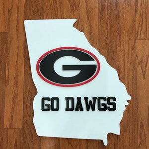 Georgia Go Dawgs Wall Decor Wooden Word Sign Georgia UGA Wreath - Etsy