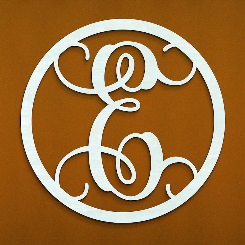 CIRCLE BORDER Wooden Monogram Letters, Wall Hanging, Dorm Room Decor ...