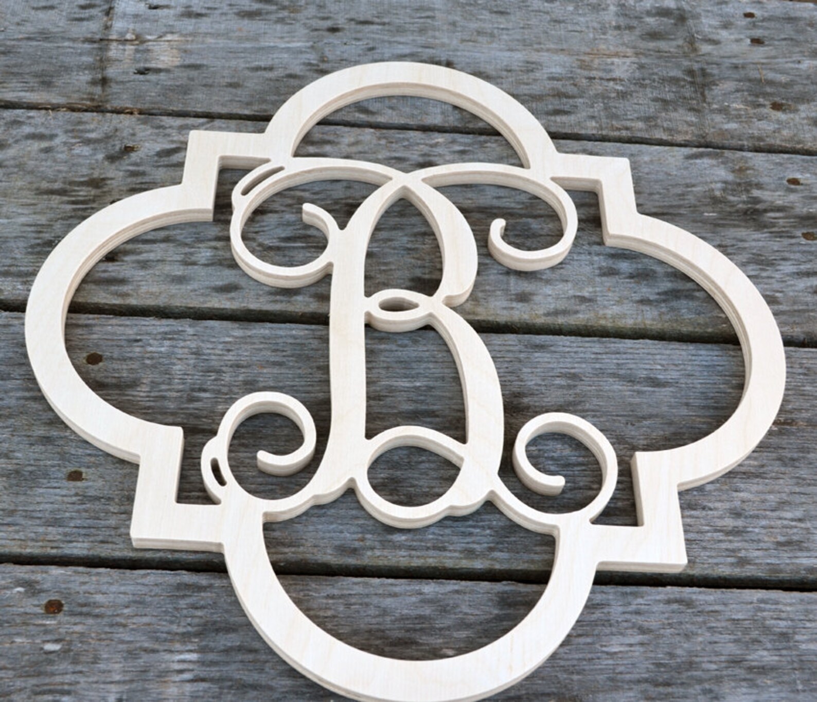 Wooden Monogram Initials Monogram Door Hanger Wooden Letters Wall ...