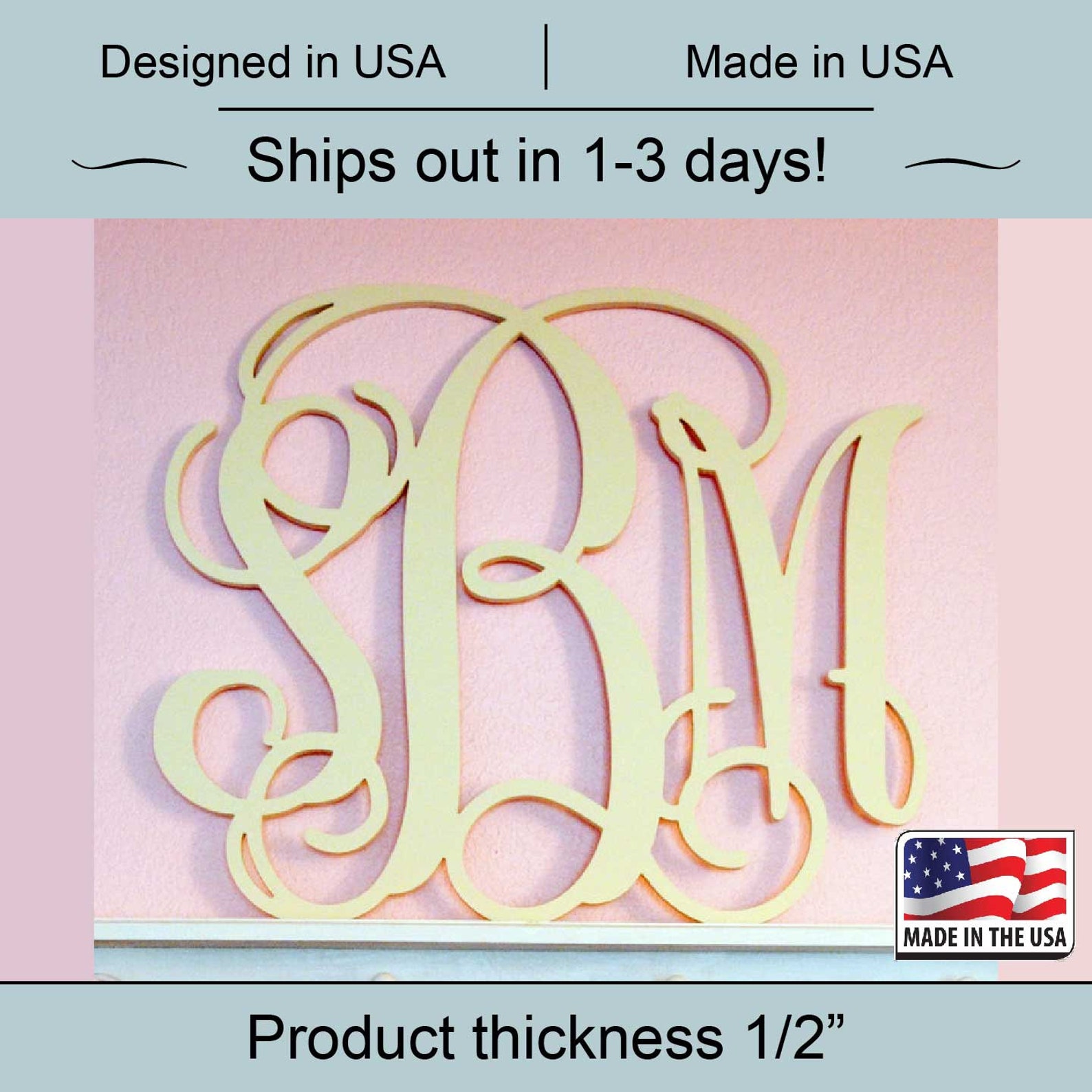 Monogram Unpainted Monogram Wall Hanging Monogram Door - Etsy