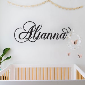 Baby Girl Nursery Large Name Sign Over Crib - Personalized Wooden Name ...