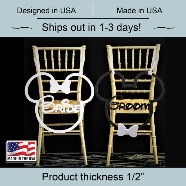 Bride and Groom Chair Signs - Etsy