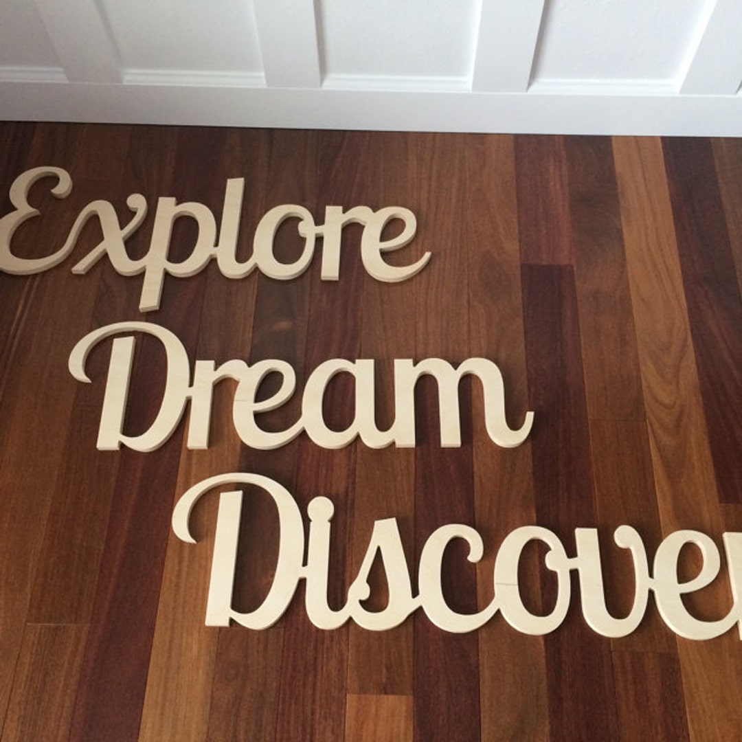 Nursery Playroom Wooden Words Cutout Sign - Baby Name Plaque- Large ...