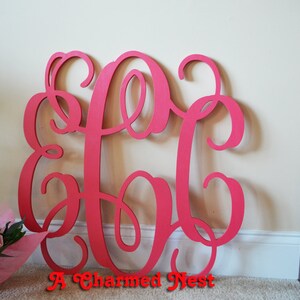 24 Inch Wooden Monogram Letters- Wood Monogram- Wall Hanging- Vine ...
