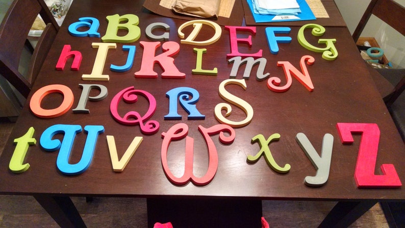 Alphabet Letter Set Painted Letters Nursery Wall Decor - Etsy