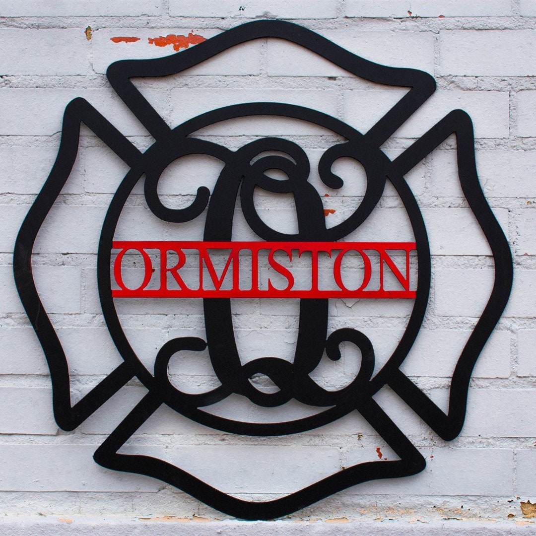 Large Monogram Maltese Cross Door Hanger Fireman Door Hangers Maltese ...