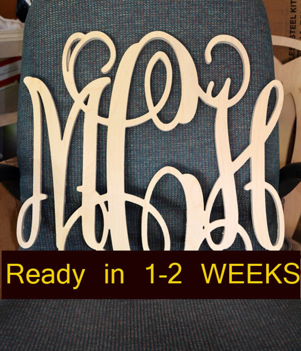 Wooden Monogram Home Decor-wedding Monogram-unpainted Wall - Etsy