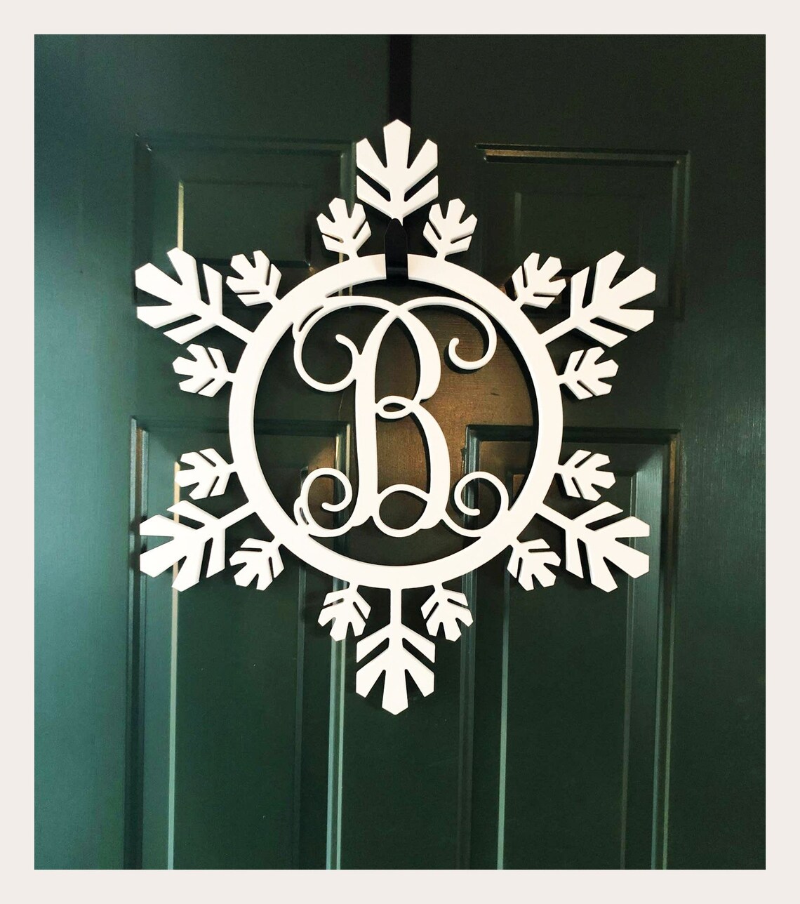 Wooden Snowflake Monogram Wood Painted Monogram Christmas - Etsy
