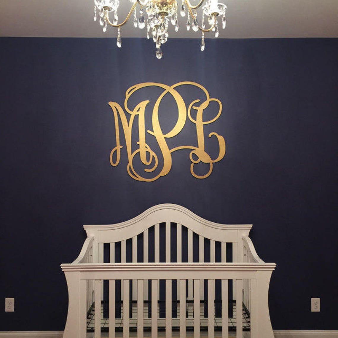 Large Gold Wood Monogram Wooden Monogram Wall Hanging - Etsy