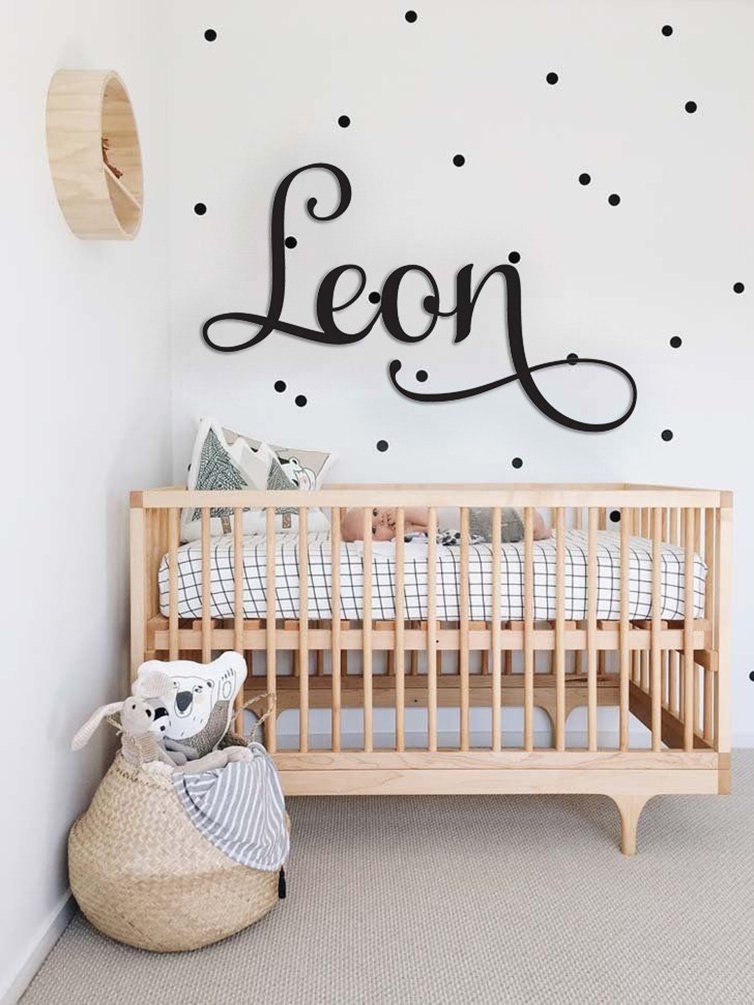 Baby Boy Nursery Large Name Sign Over Crib - Personalized Wooden Name ...