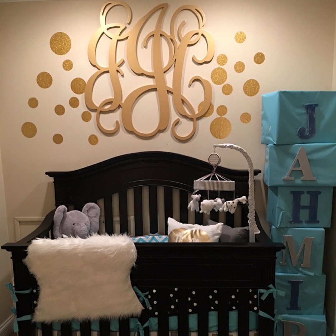 24 Inch GOLD Letters Wooden Monogram Personalized Initials - Etsy