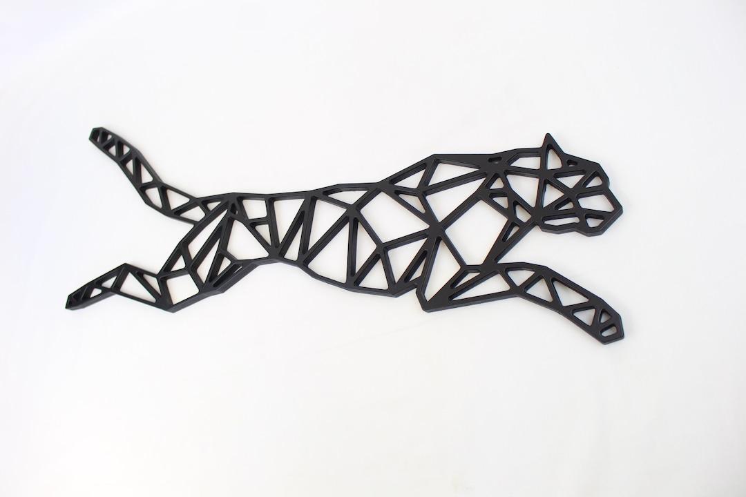 30" or 35" Geometric Panther, Geometric Wall Art, Black Panther ...