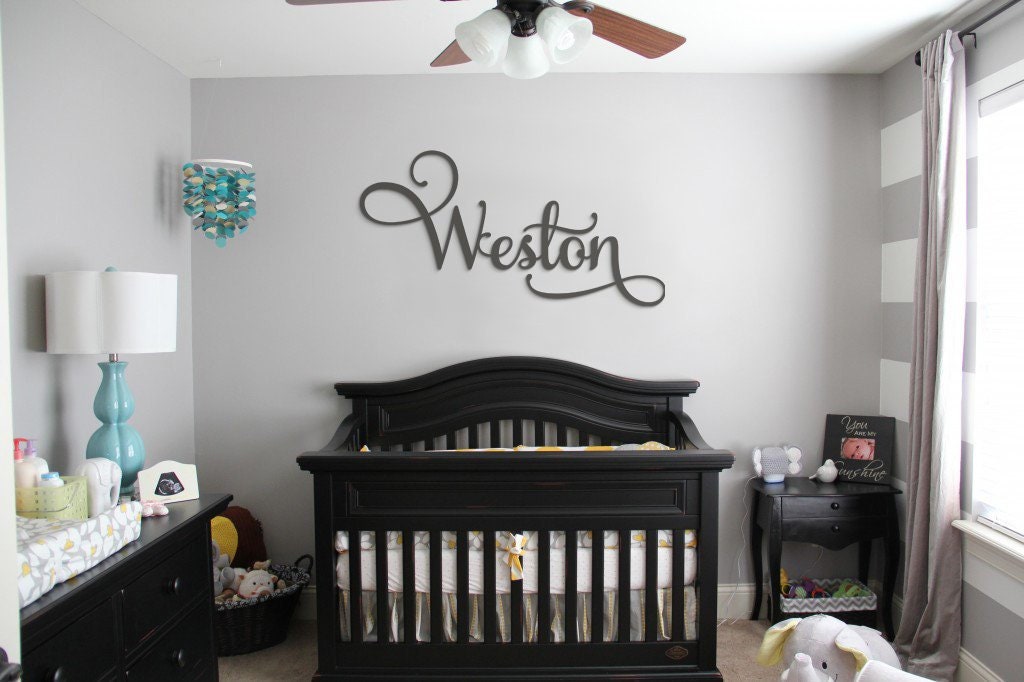 Baby Girl Nursery Large Name Sign Over Crib - Personalized Wooden Name ...