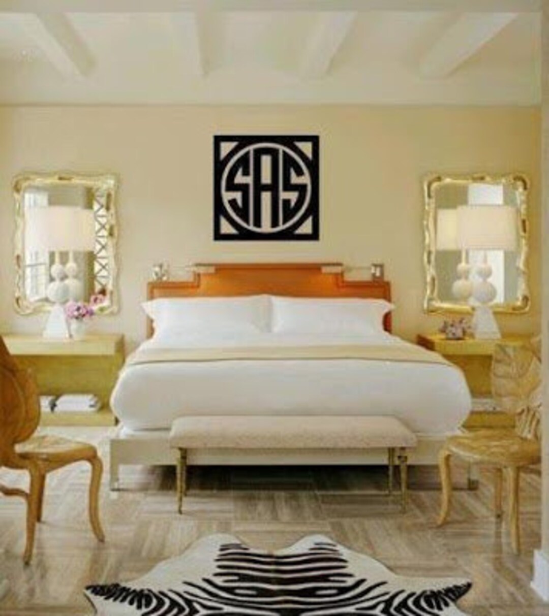 LARGE Modern Wooden Monogram Wall Decor -circle Monogram Font-wood ...