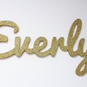 Gold Name Sign Large Personalized Nursery Name Baby Name Door Hanging ...