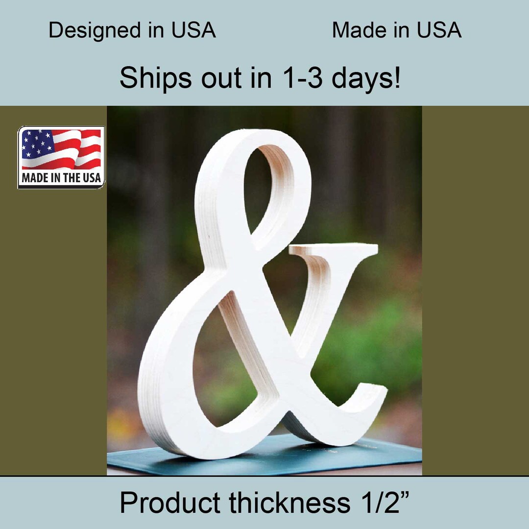 Wooden Ampersand Photography Prop, Wooden Alphabet Letters, DIY ...