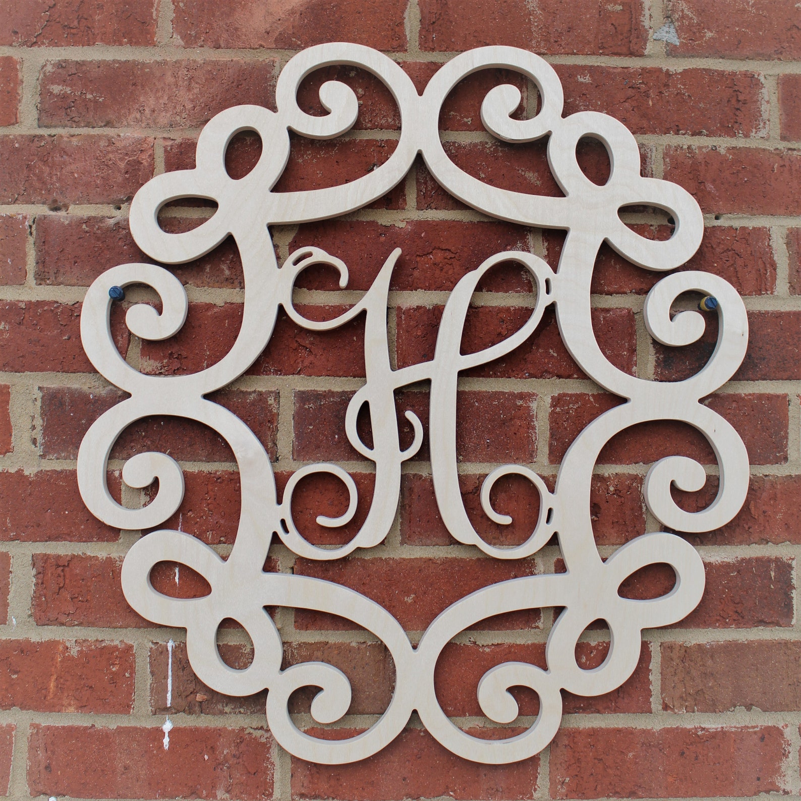 Monogram Door Hanger Wooden Letters Initials Door Sign - Etsy