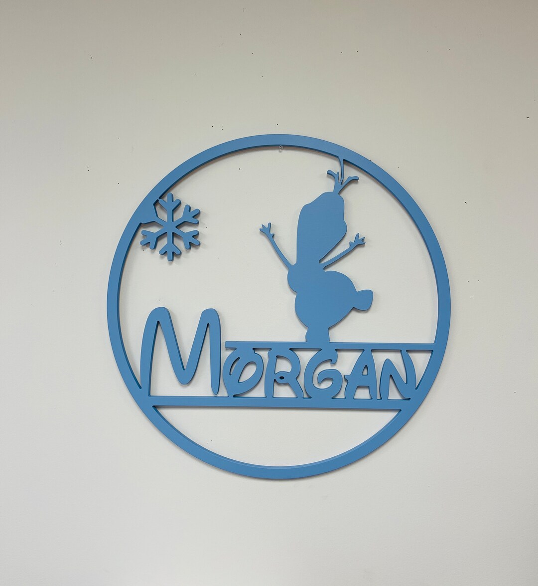 Olaf Character Name Cutout Decor Frozen Style Name Sign Cutout Birthday ...