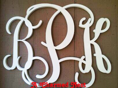 24 Inch Wooden Monogram Letters Wood Monogram Wall Hanging | Etsy
