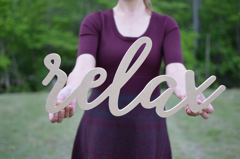 Relax Sign Large Relax Cutout Sign Painted Relax Word - Etsy Singapore