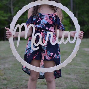 Round Name Sign Bedroom Wall Sign Above Crib Sign Custom Name Wall ...