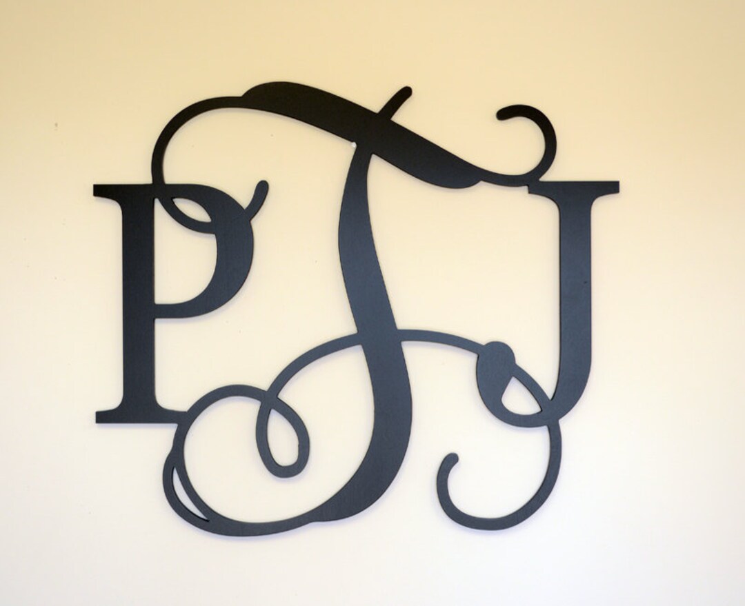 Wooden Monogram Wall Hanging Classic Combo Monogram Wooden - Etsy