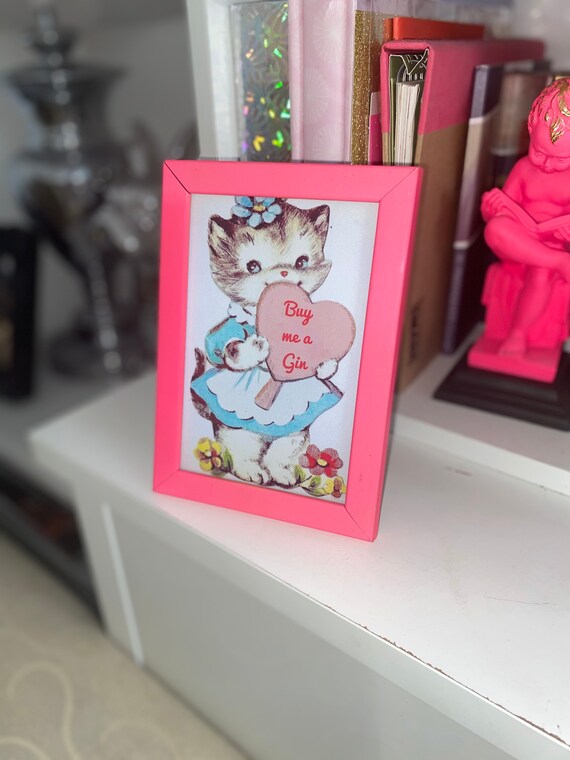 Kitsch Vintage Style buy Me a Gin Kitten Print 6x4 - Etsy