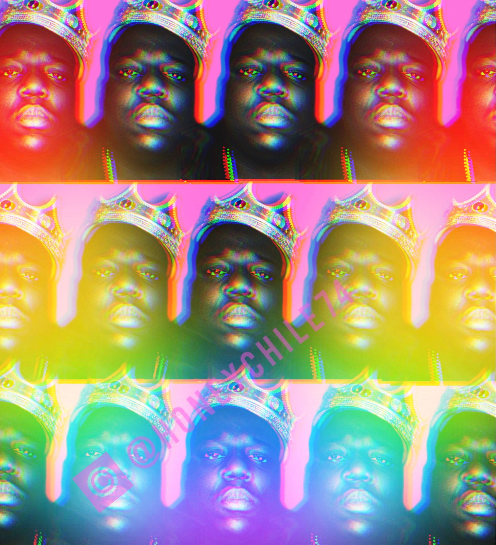 Biggie Smalls Multi Colour Print in Hot Pink 6x4 Frame - Etsy