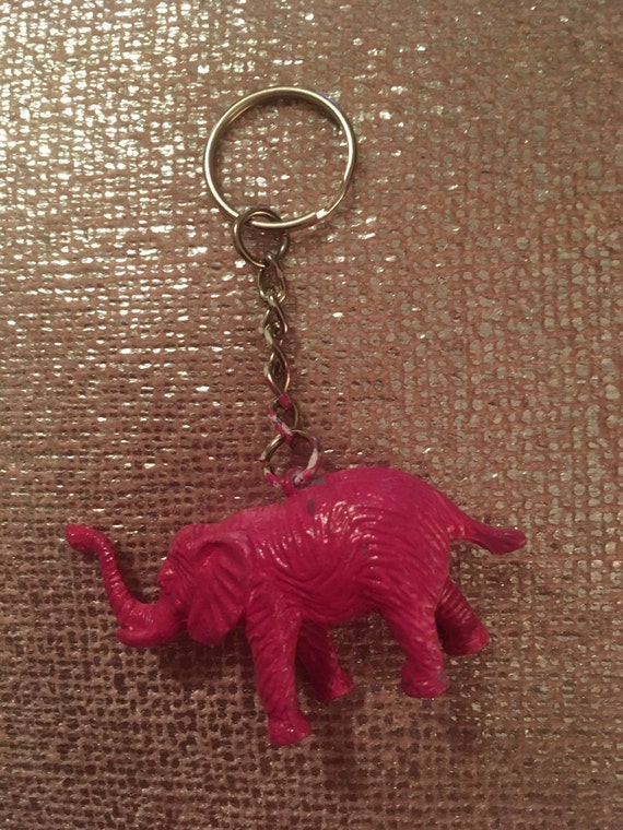 Pink elephant keyring 2 | Etsy