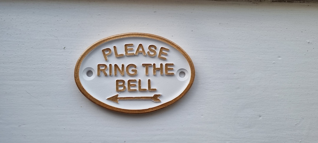 Ring the Bell ,arrow Left ,gold and White - Etsy