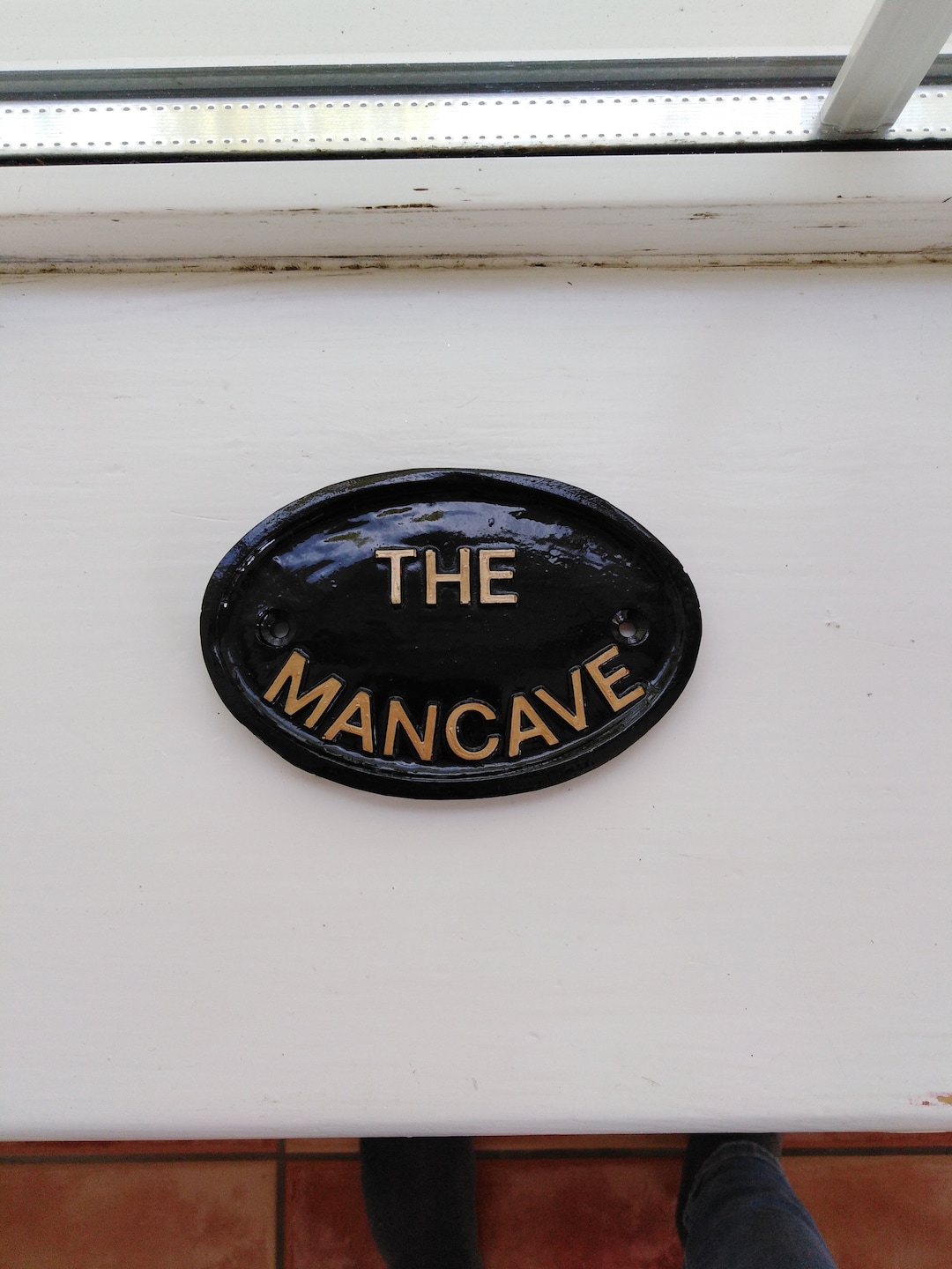 Handmade Man Cave Sign: Black Resin With Gold Lettering - Etsy
