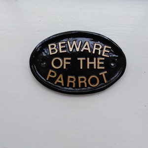 Beware of the Parrot Sign | Etsy