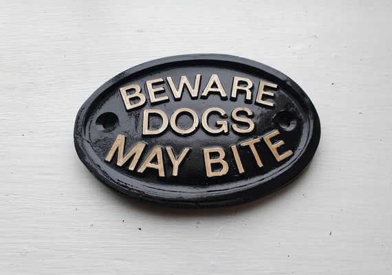 Beware Dogs May Bite - Etsy