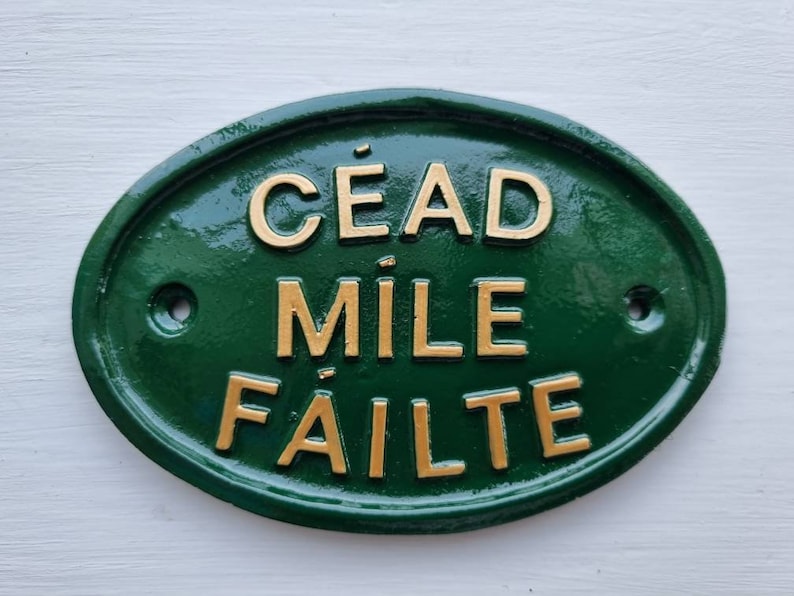 Cead Mile Failte Green & Gold - Etsy