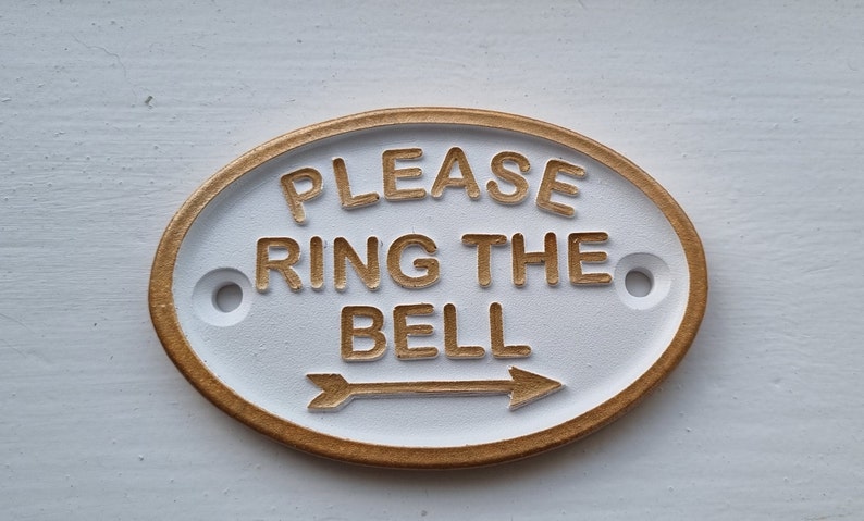 Ring the Bell ,arrow Right ,gold and White - Etsy