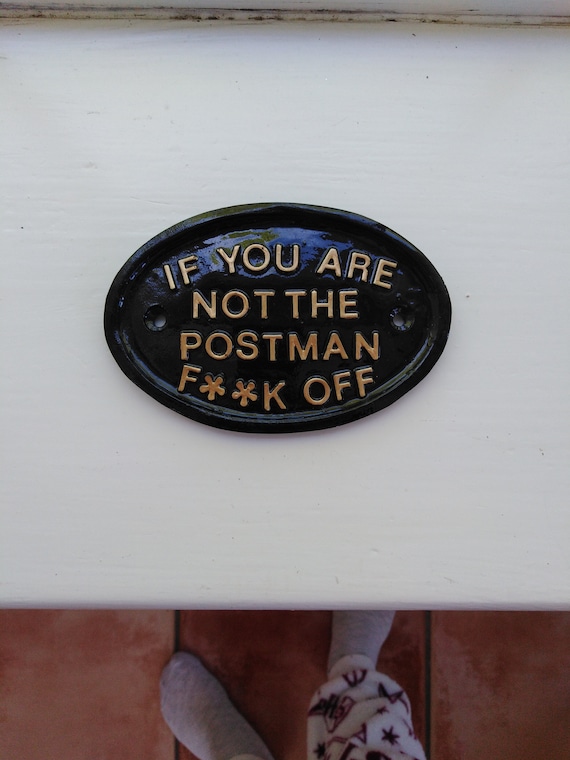 Postman Sign Funny Sign House Number Letterbox | Etsy