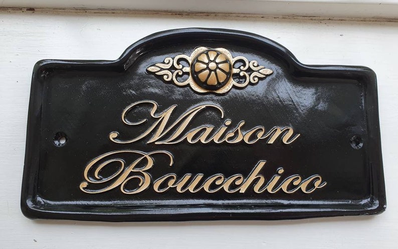 House Name Plaque script Style - Etsy UK