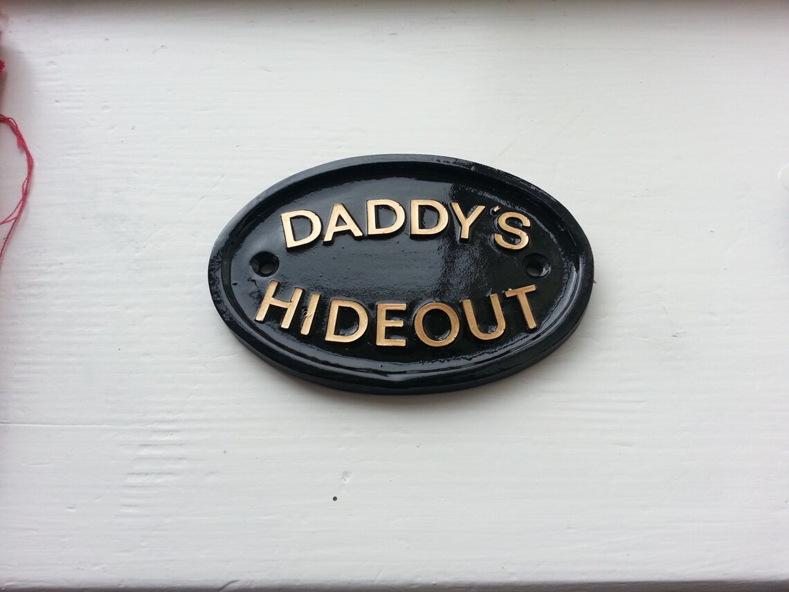 Daddys Hideout house Signshed Sign Fathers Daychristmas | Etsy