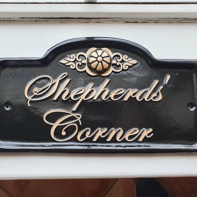 House Name Plaque script Style - Etsy