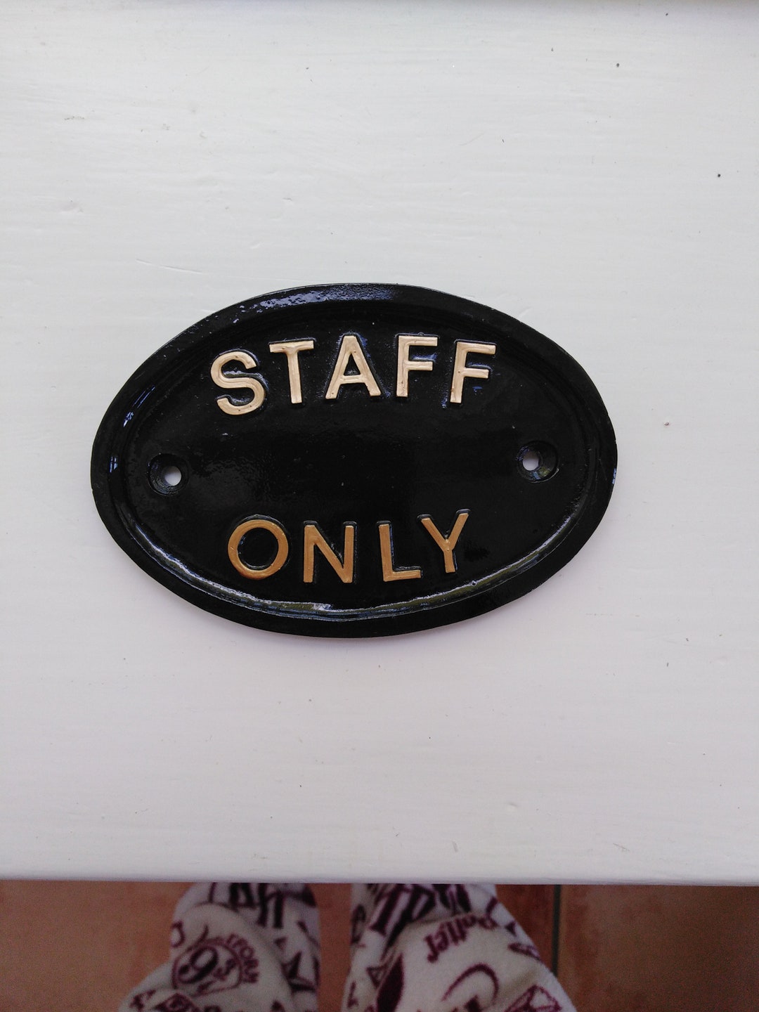Handmade 'staff Only' Resin Plaque: Gold Lettering, Indoor/outdoor Sign ...
