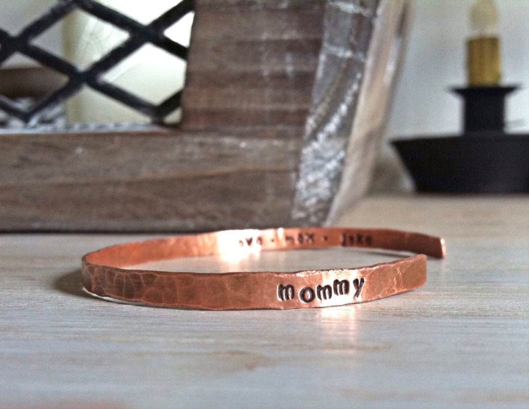 Personalized Copper Cuff - Hammered Copper - Hand Stamped Copper ...